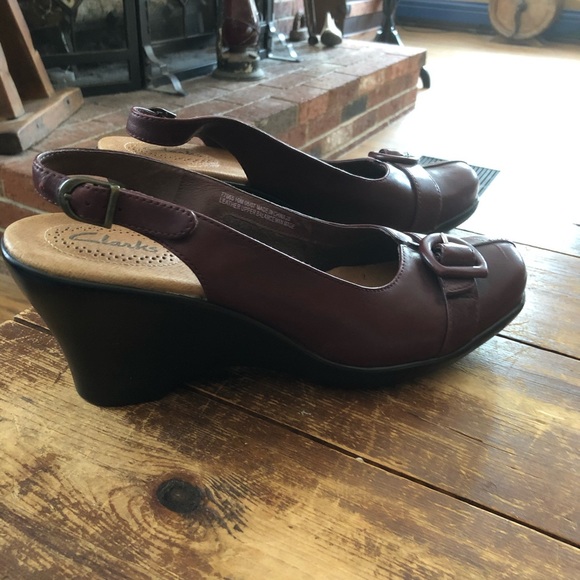 Clarks | Shoes | Clarks Burgundy Slingbacks | Poshmark